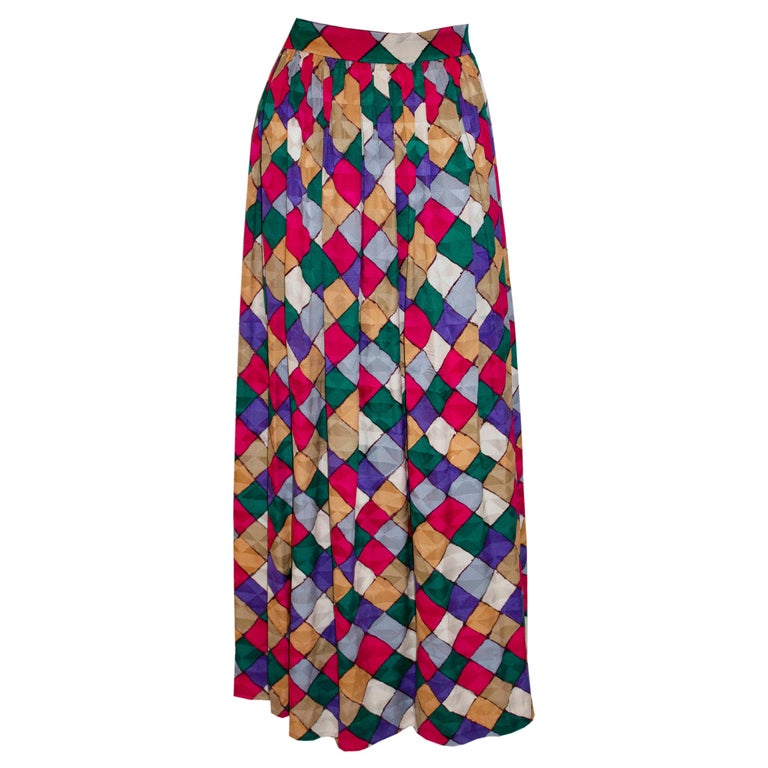 Vintage Andrea Odiccini Silk Wrap Over Skirt For Sale at 1stDibs
