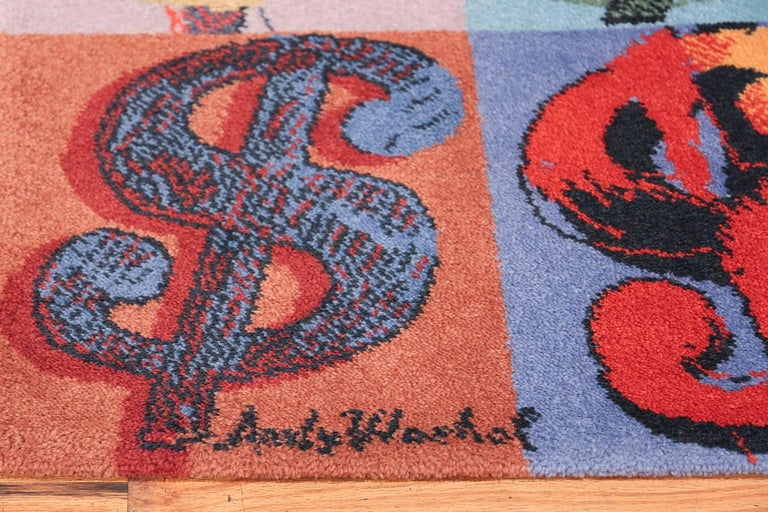Vintage Andy Warhol Dollar Sign Scandinavian Ege Runner Rug. Size: 2' 8 ...