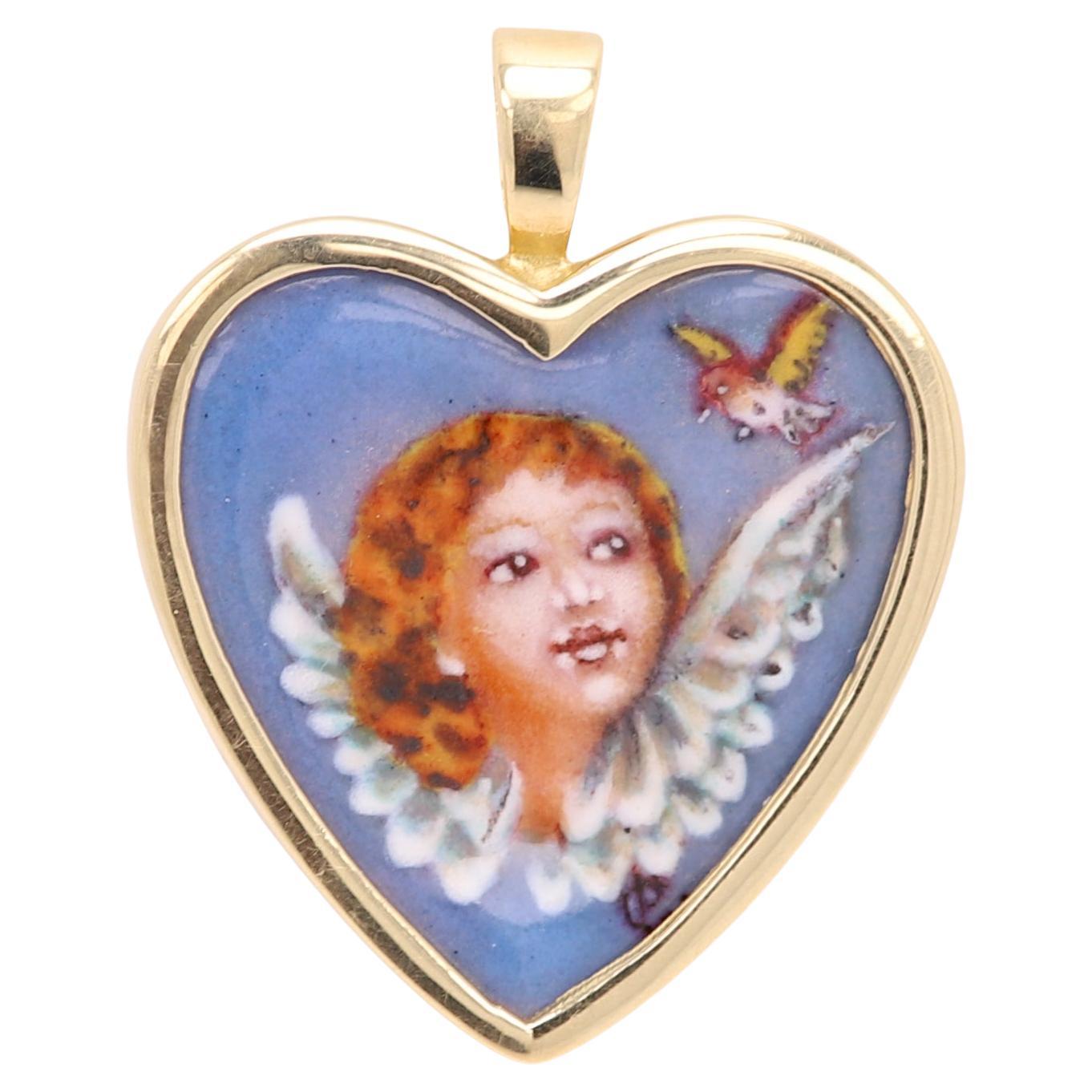 Sterling Silver Shakespeare Romeo and Juliet Angel Wing Heart Locket at ...
