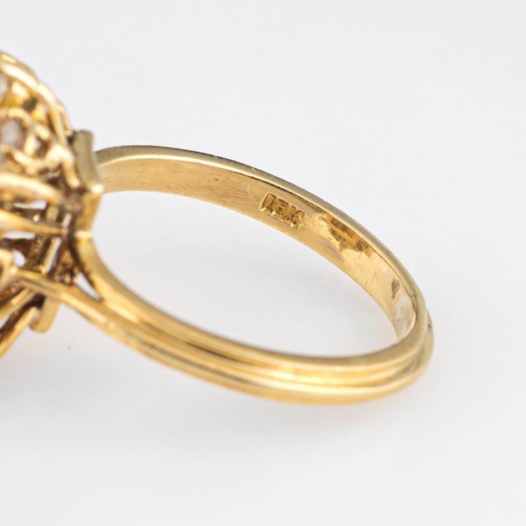 Vintage Angel Skin Coral Diamond Ring 18 Karat Gold Cocktail Jewelry ...