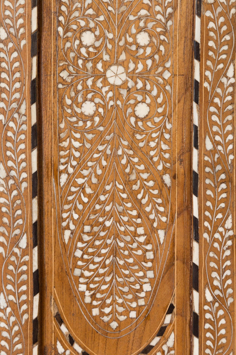 Vintage Anglo Indian Bone Inlaid Wardrobe Cabinet with Ebonized Accents ...