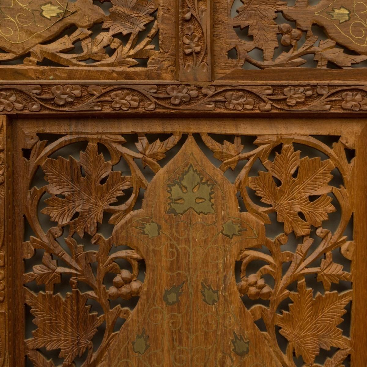 Vintage Anglo Indian Folding Wood Screen For Sale at 1stDibs | indian ...