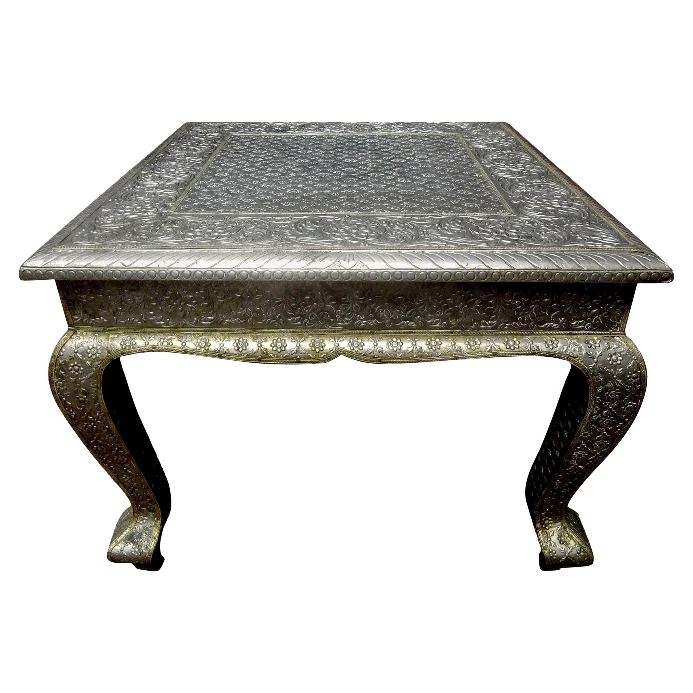 Metal Clad Indian Cocktail Table For Sale at 1stDibs