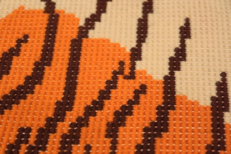 Vintage Animal Pelt Design Swedish Rya Rug. Size: 3 ft 2 in x 4 ft 10 ...