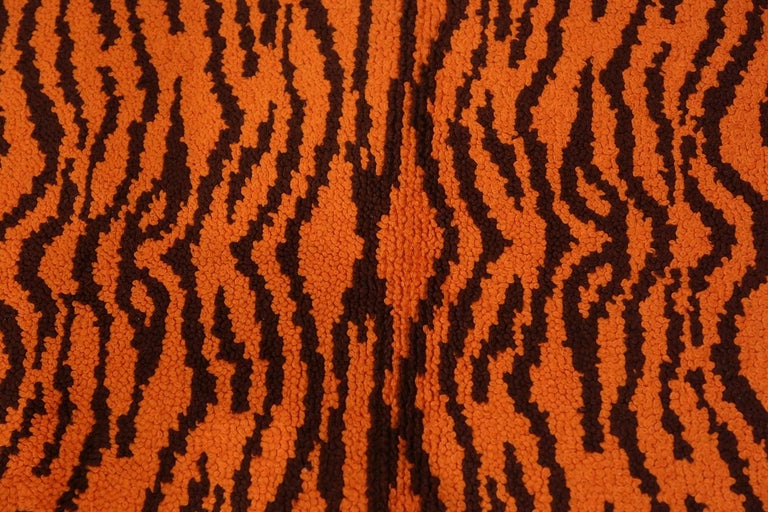 Vintage Animal Pelt Design Swedish Rya Rug. Size: 3 ft 2 in x 4 ft 10 ...