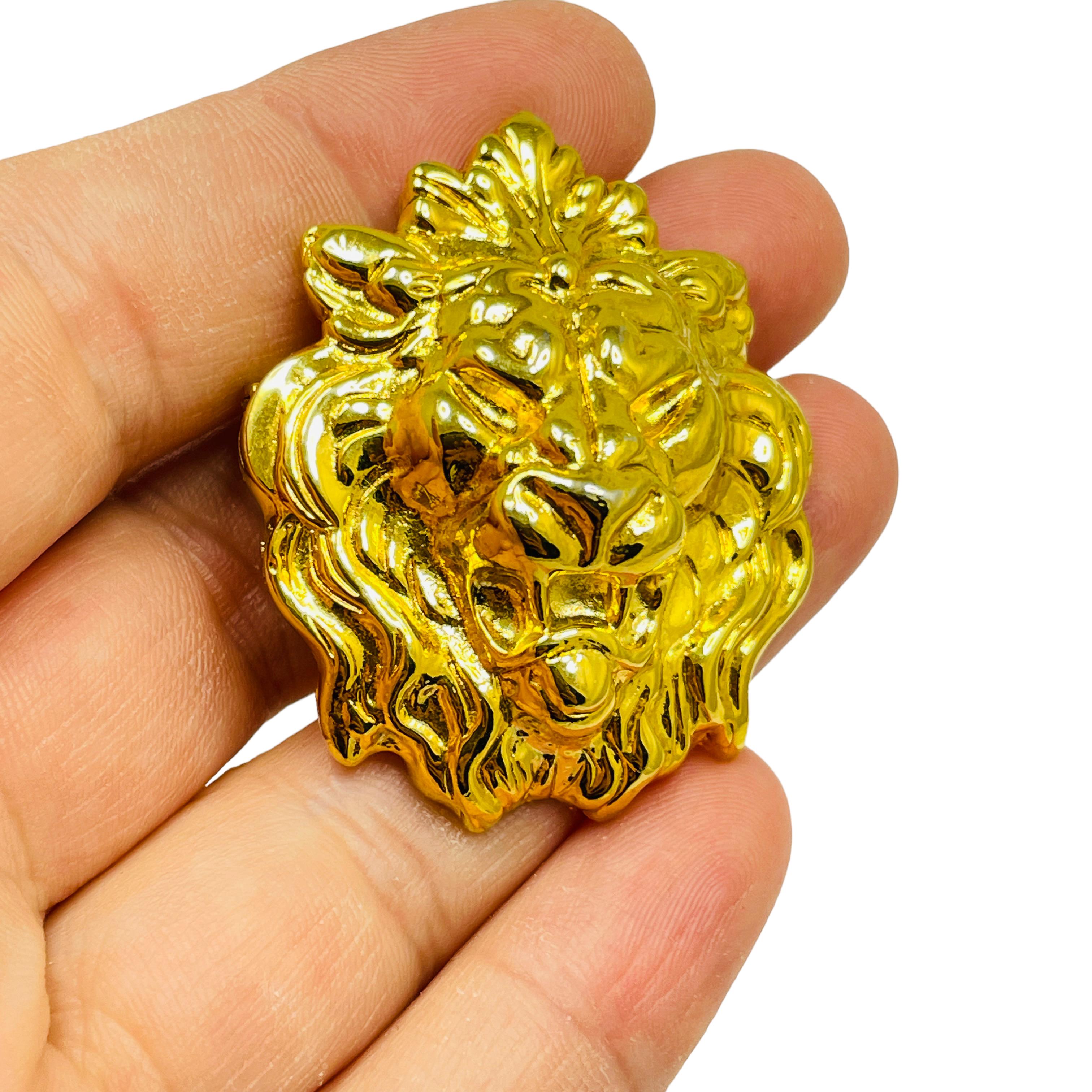 Vintage ANNE KLEIN gold lion designer runway brooch For Sale at 1stDibs ...
