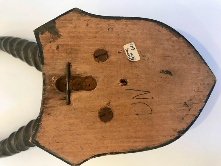 Vintage Antelope Antlers Mounted on Black Shield Shaped Plaque For Sale ...