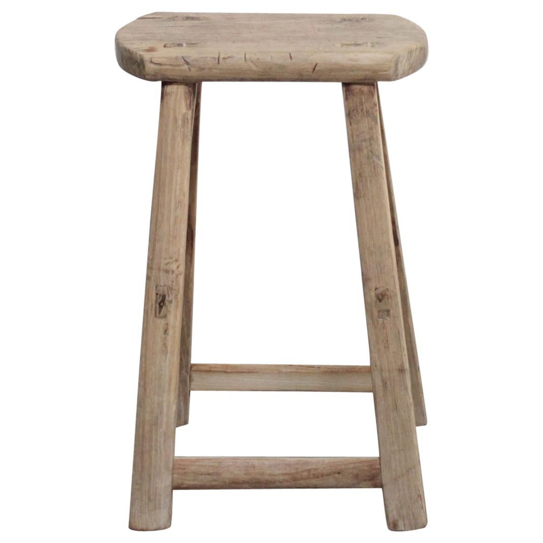 Antique Japanese Rectangular Elm Stool at 1stDibs