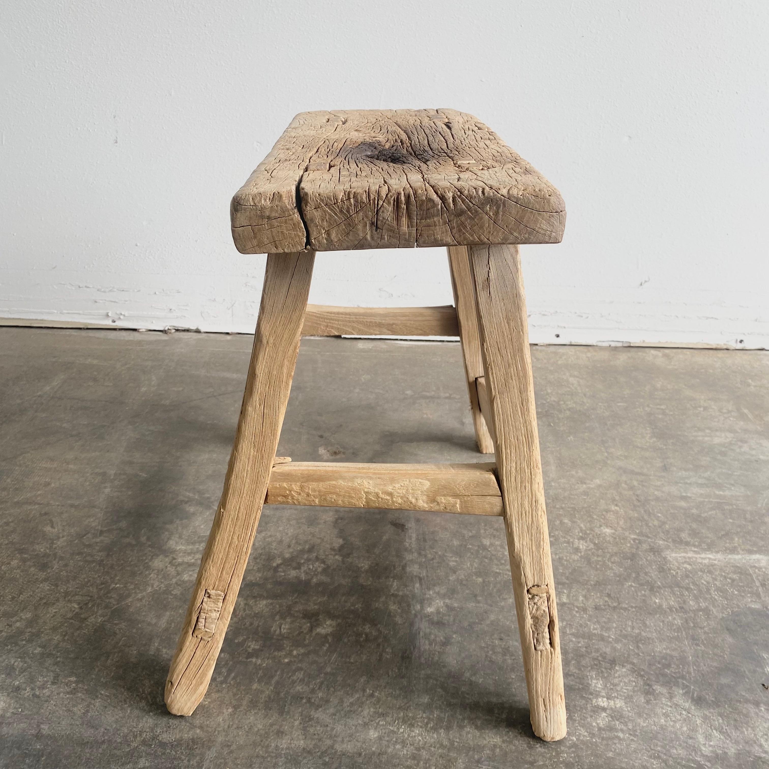 Vintage Antique Elm Wood Stool at 1stDibs | wooden stools for sale ...
