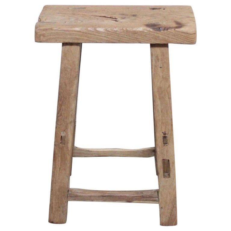 Vintage Antique Elmwood Stool For Sale at 1stDibs