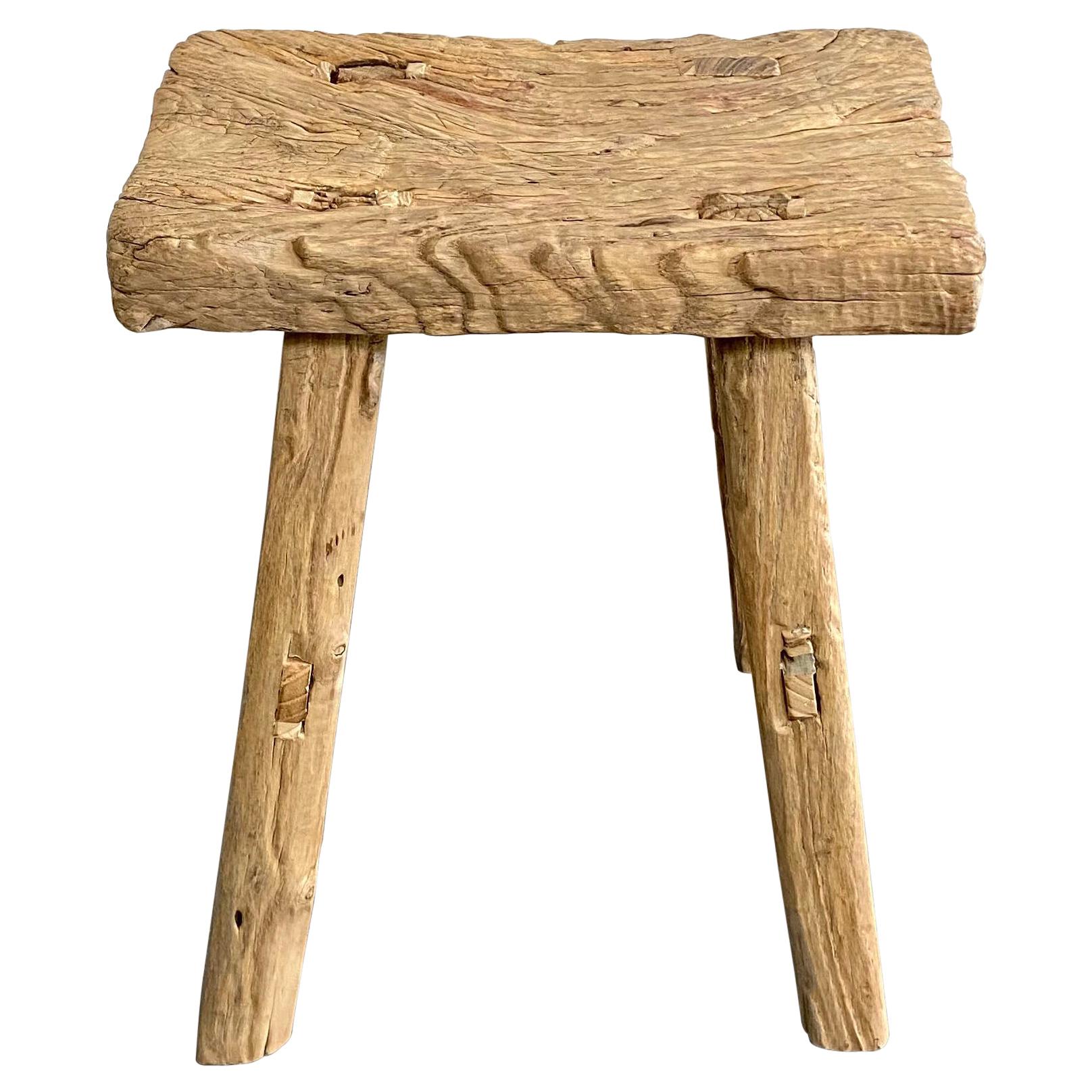 Vintage Antique Elm Wood Stool at 1stDibs | wooden stools for sale ...