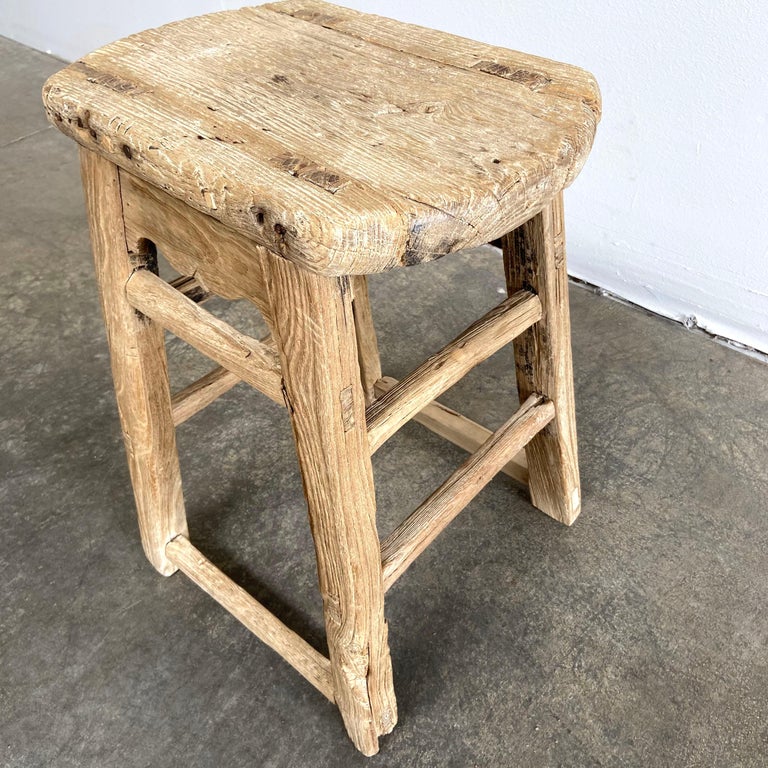 Vintage Antique Elm Wood Stool or Side Table at 1stDibs | wooden stools ...
