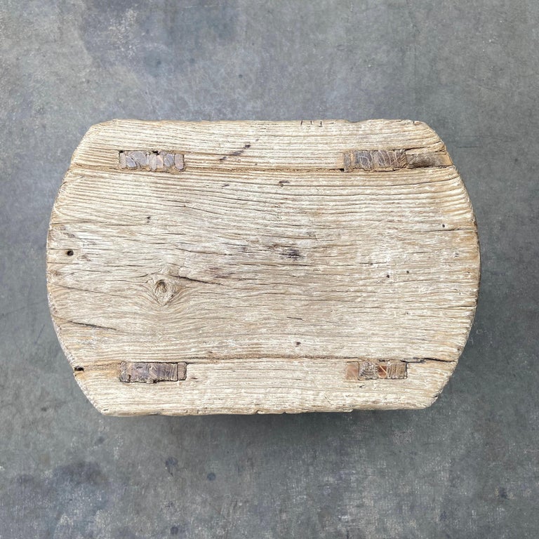 Vintage Antique Elm Wood Stool or Side Table at 1stDibs | wooden stools ...