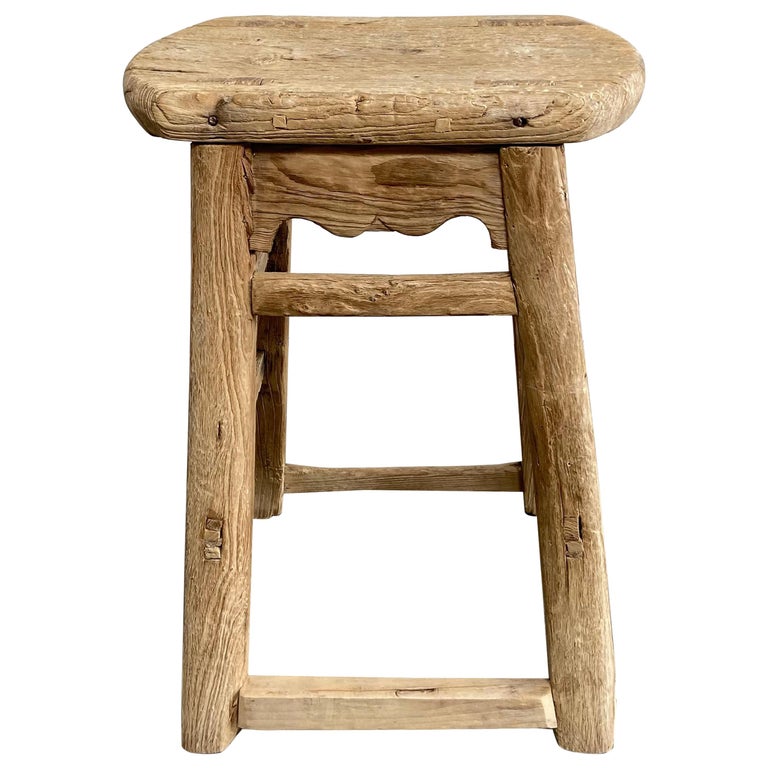 Vintage Antique Elm Wood Stool or Side Table at 1stDibs | wooden stools ...