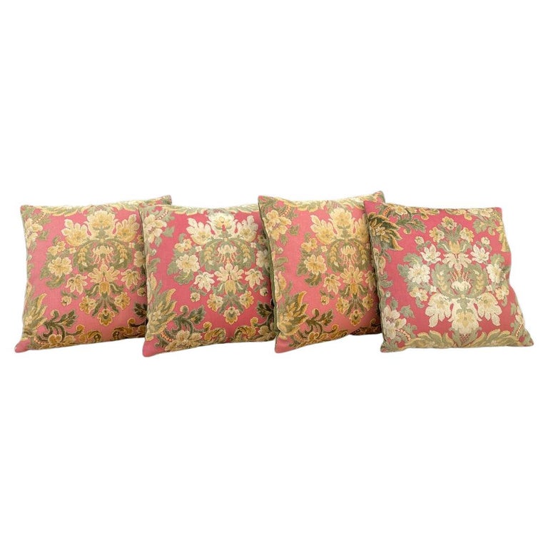 Vintage Antique Fortuny Decorative Textile Pillow Set For Sale at 1stDibs