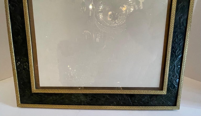 Vintage Antique Large Chinese Asian Carved Jade Floral Bronze Picture ...