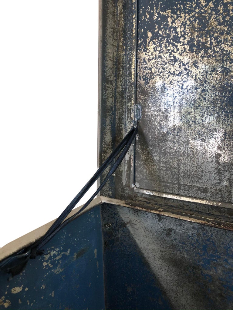 Vintage Antique Metal Trunk with Brass Hardware and Plaque at 1stDibs