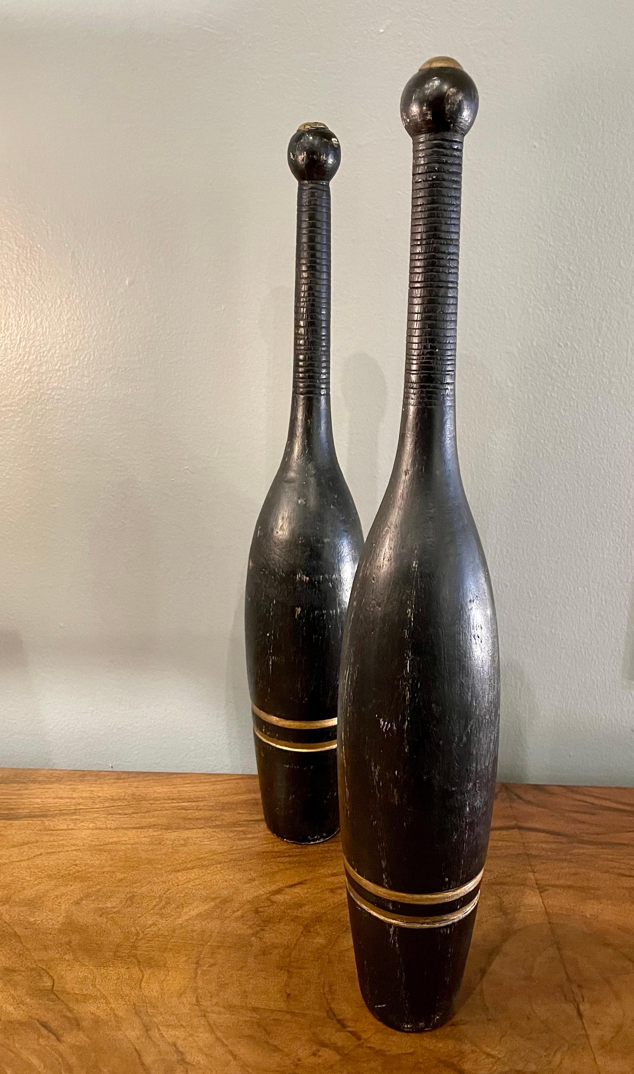 Vintage Antique Original Painted Juggling Pins For Sale at 1stDibs