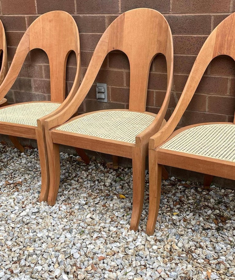 Vintage Antique Spoon Back Wooden Chairs with Caning Seat 'Set of 4 ...