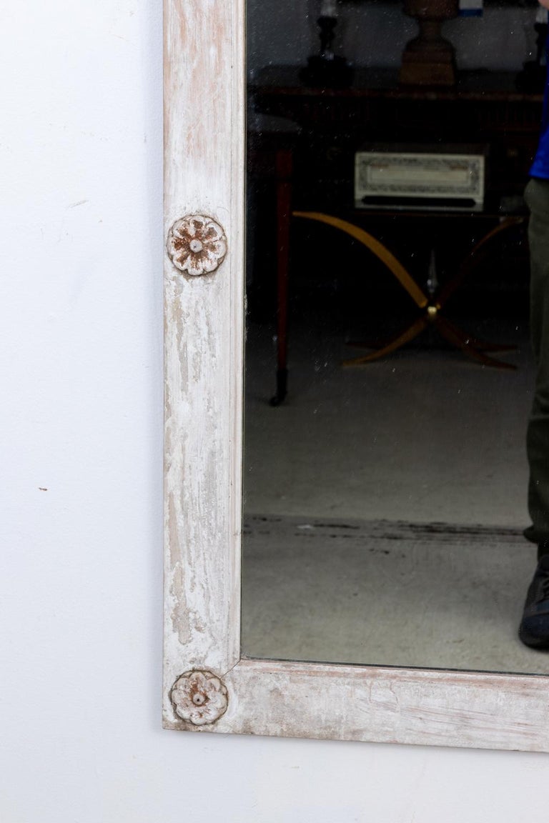 Vintage Antique White Finish Decorative Rectangular Mirror For Sale at ...