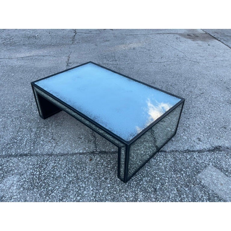 Vintage Antiqued Mirror Coffee Table at 1stDibs