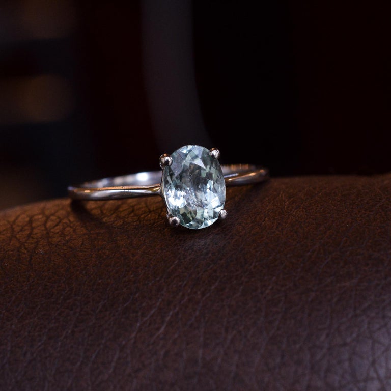 Vintage Aquamarine Solitaire Ring at 1stDibs
