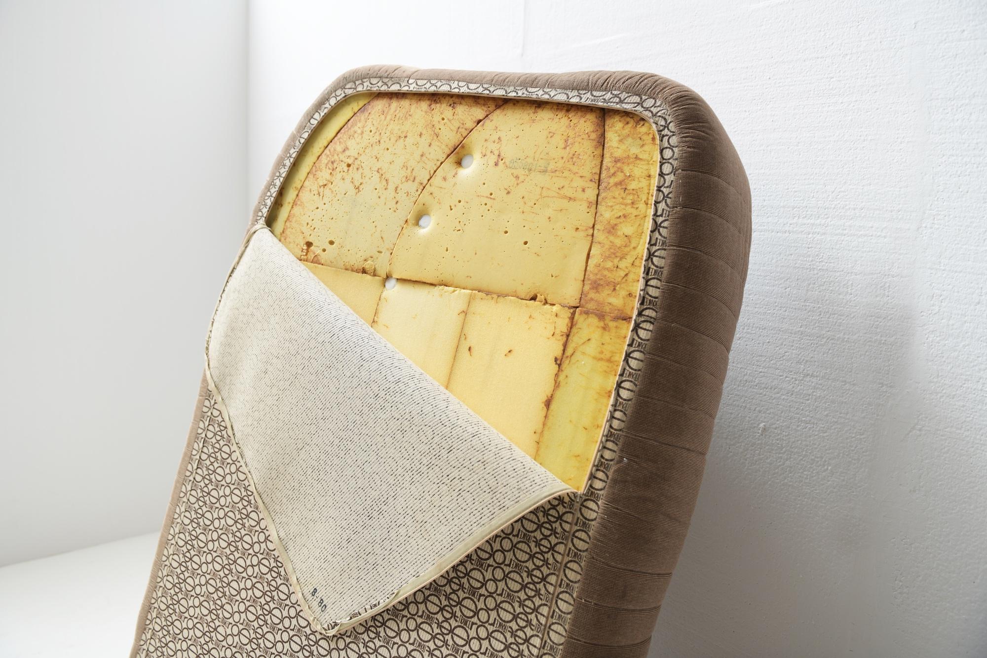 Vintage Aralia Sofa + Poof by Michel Ducaroy for Ligne Roset France For ...