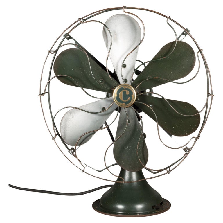 Vintage Army Green Commandair Oscillating 6 Blade Fan, C.1930 For Sale ...
