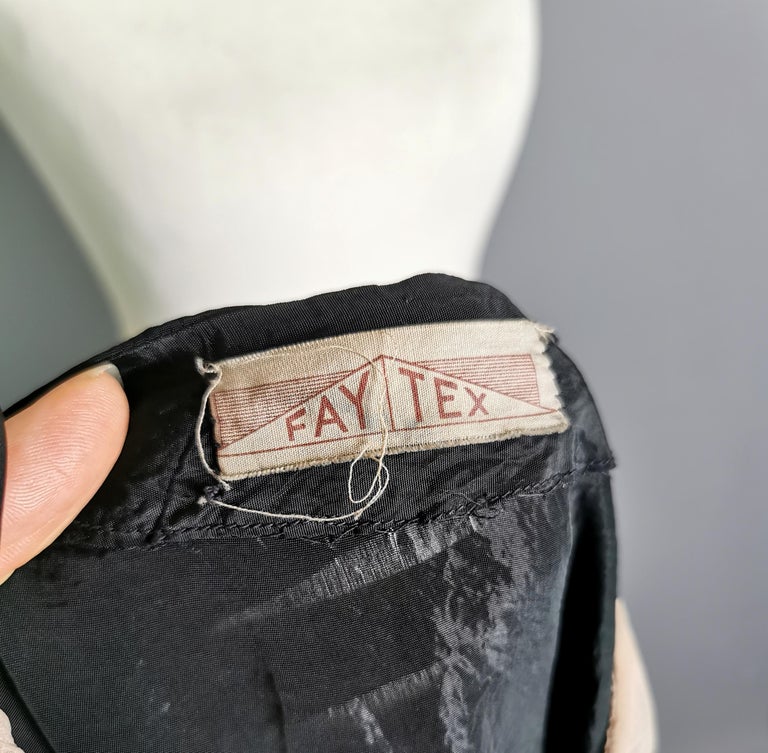 Vintage Art Deco 1920s Black taffeta dress, Faytex For Sale at 1stDibs
