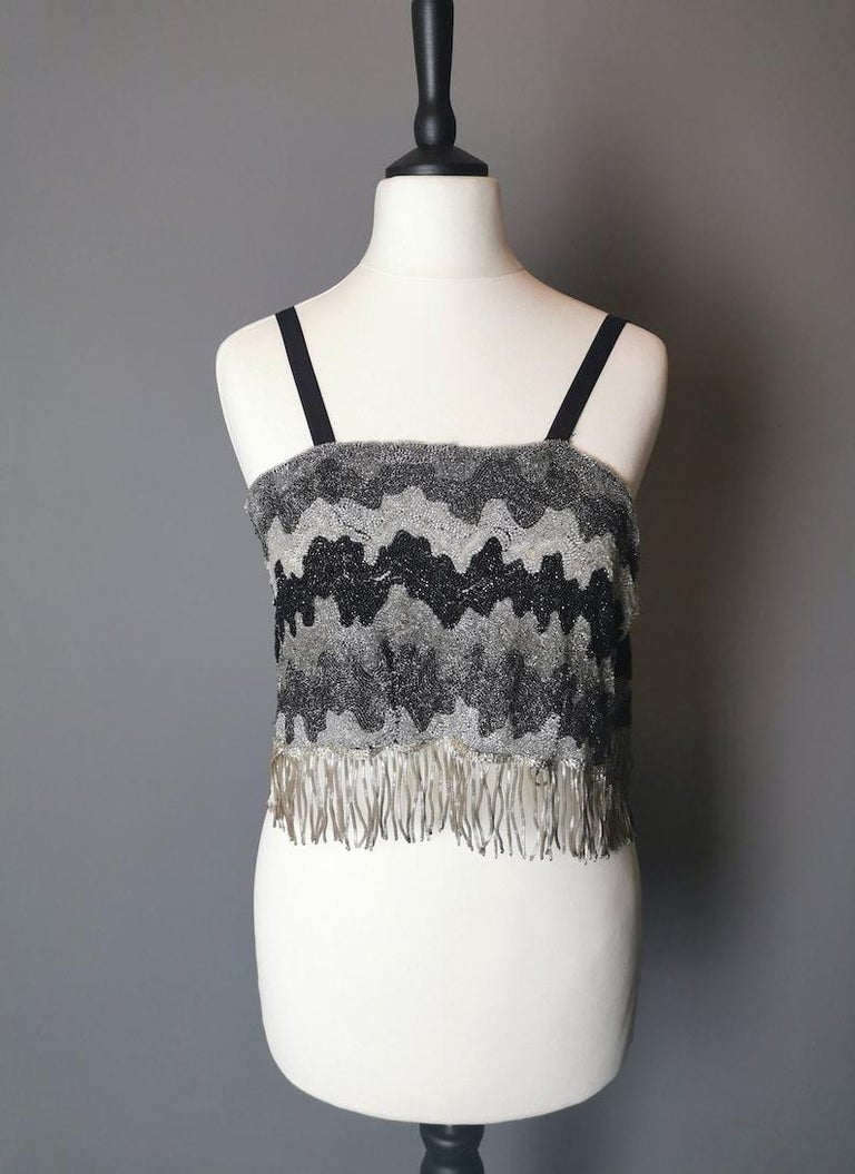Vintage Art Deco 1920s flapper beadwork bandeau top, showgirl For Sale ...