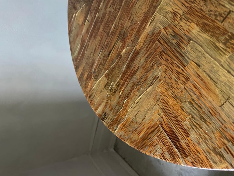 Vintage Art Deco Brazilian Wood and Brass Accent Table For Sale at 1stDibs