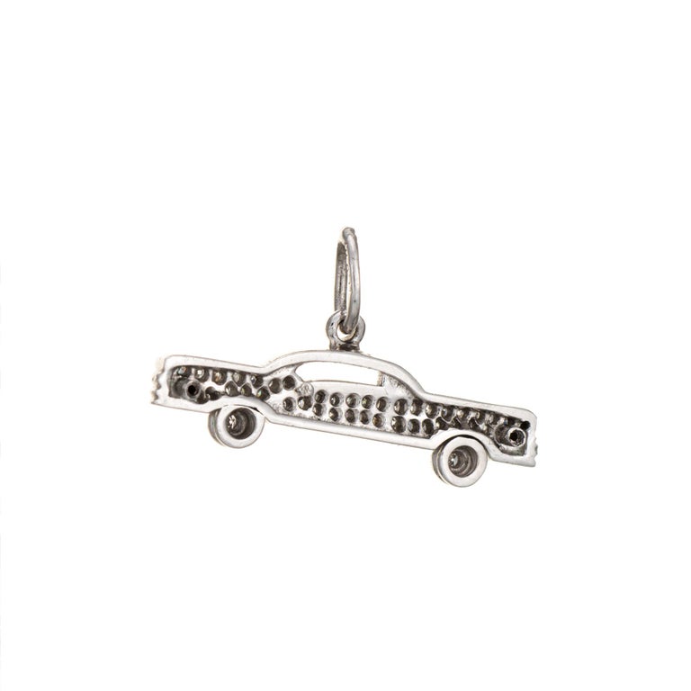 Vintage Art Deco Charm 60s Car Diamond Platinum Pendant Fine Estate ...