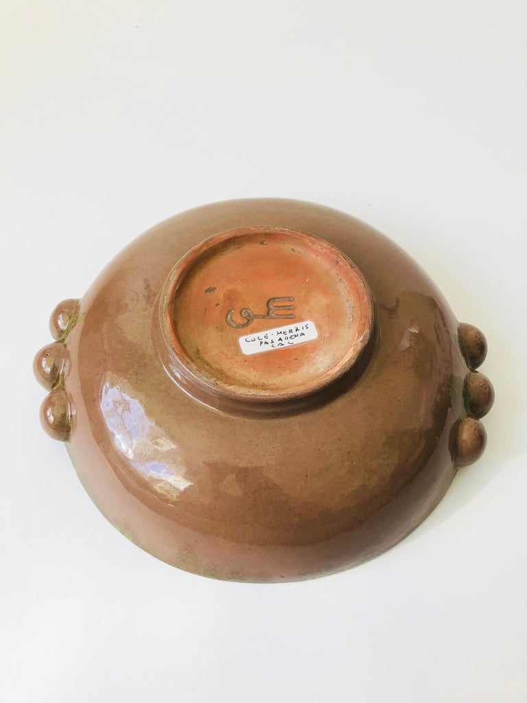 Vintage Art Deco Cole Merris Studio Pottery Bowl For Sale at 1stDibs