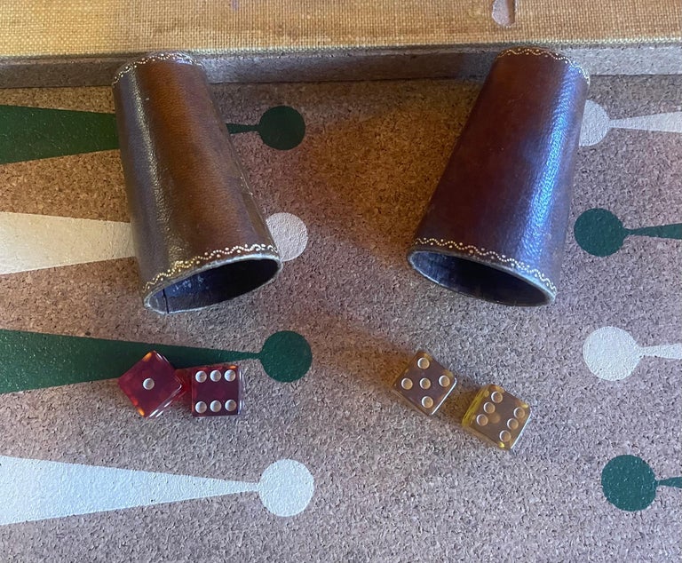 Vintage Art Deco Cork and Bakelite Backgammon Set at 1stDibs