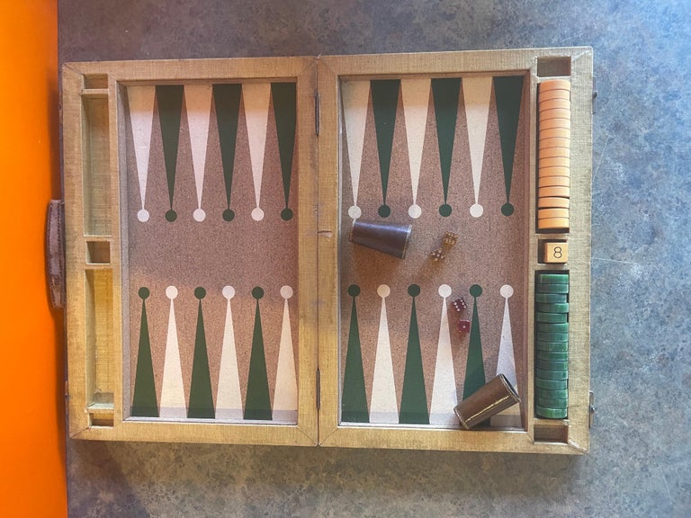 Vintage Art Deco Cork and Bakelite Backgammon Set at 1stDibs