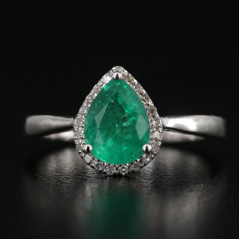 Customizable Vintage Art Deco Emerald Engagement Ring, Antique Natural ...