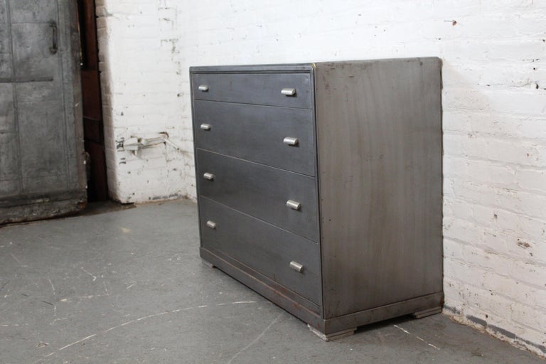 Vintage Art Deco Industrial Metal Dresser by Simmons Furniture For Sale at 1stDibs