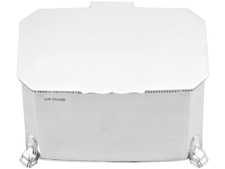 Vintage Art Deco Ling Silver Biscuit Box For Sale at 1stDibs