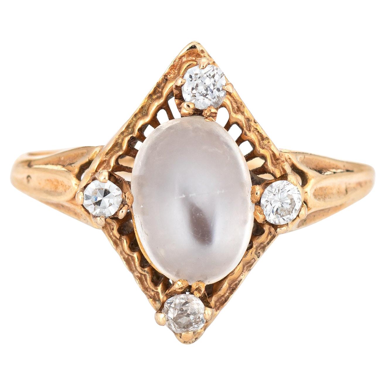 Antique Victorian Conversion Ring Moonstone 14 Karat Gold Estate Fine ...