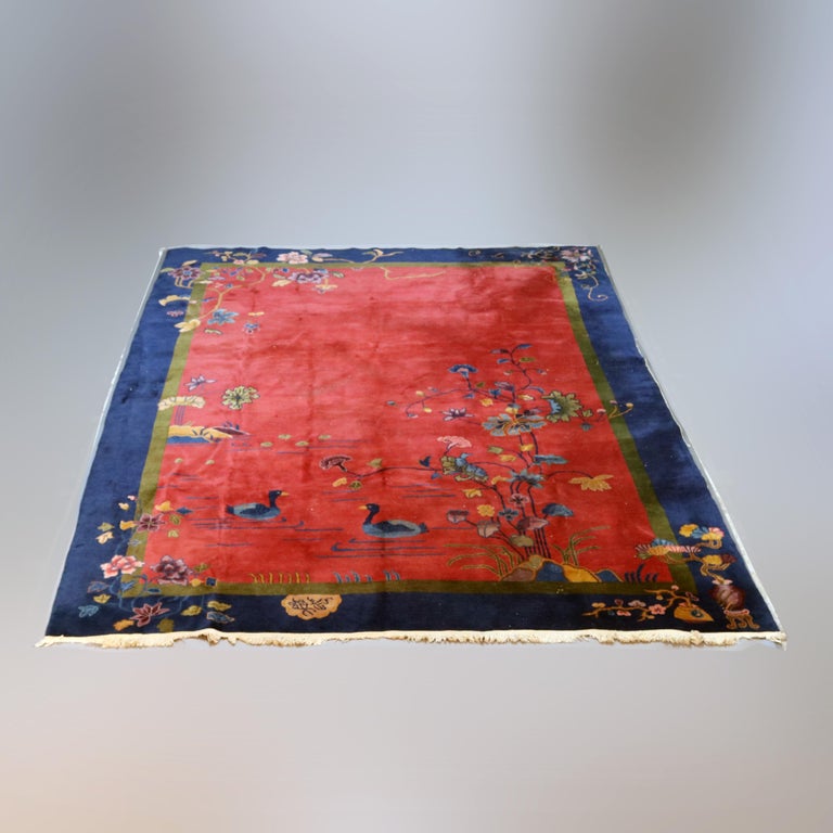Vintage Art Deco Nichols Chinese Marsh Scene Carpet, Signed, circa 1930 ...