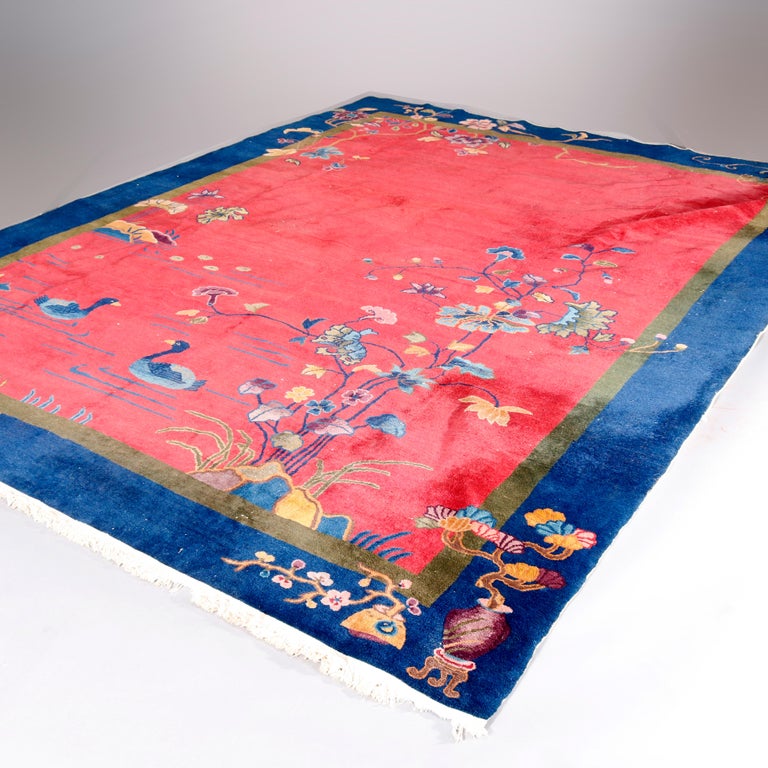 Vintage Art Deco Nichols Chinese Marsh Scene Carpet, Signed, circa 1930 ...