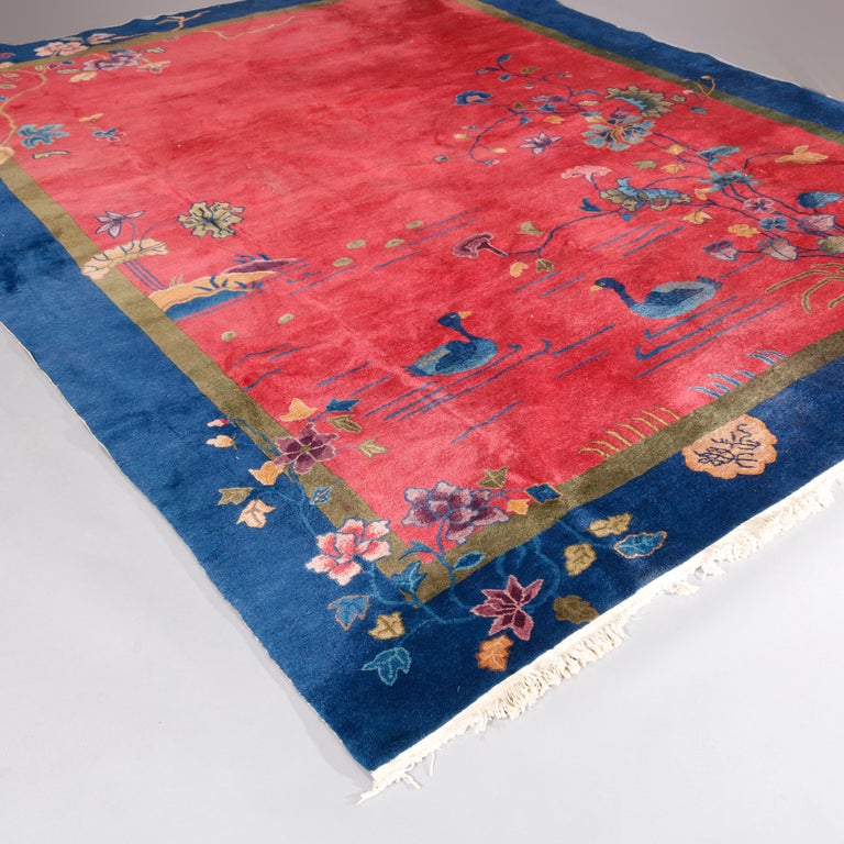 Vintage Art Deco Nichols Chinese Marsh Scene Carpet, Signed, circa 1930 ...