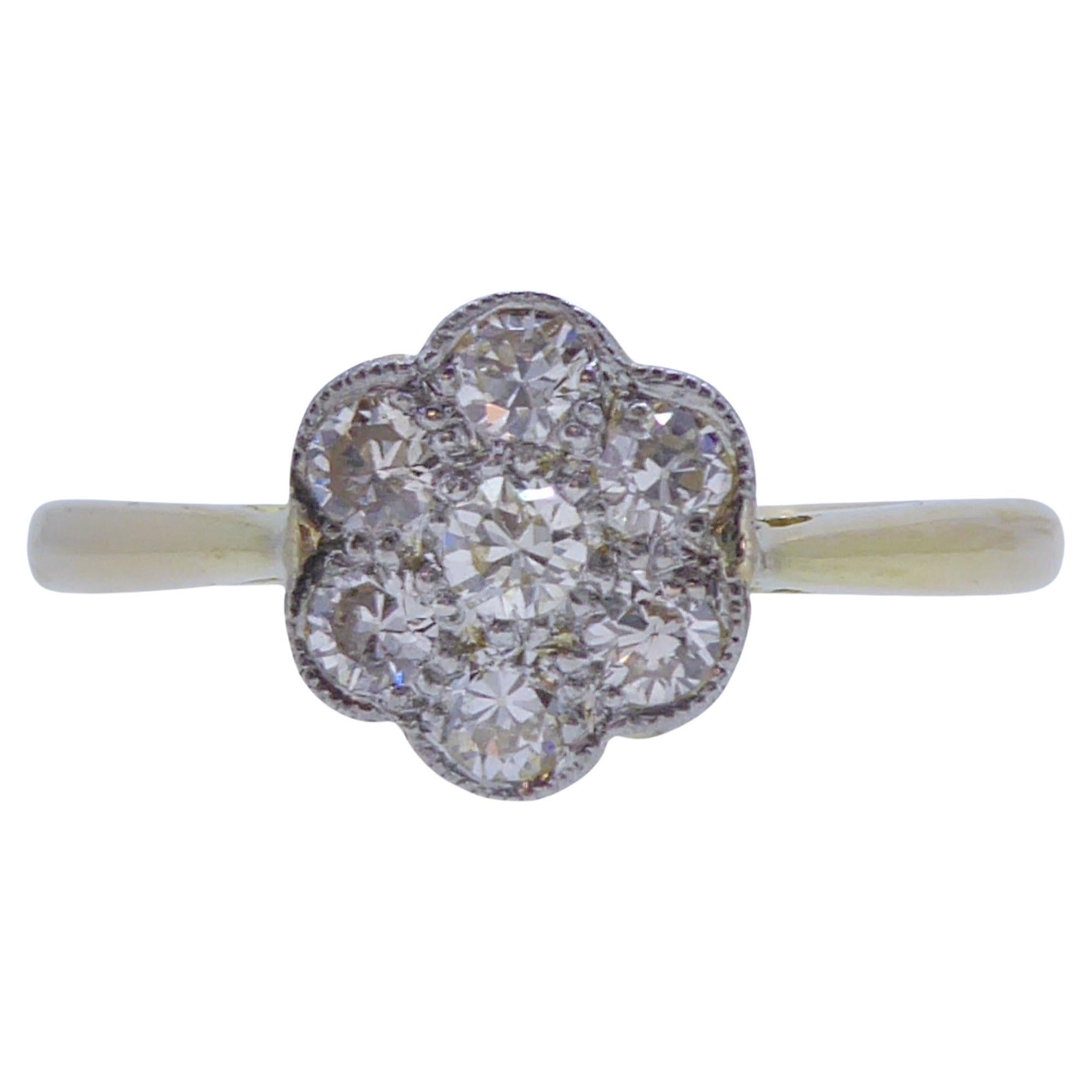 Edwardian Diamond Daisy Cluster Ring at 1stDibs | edwardian daisy ...