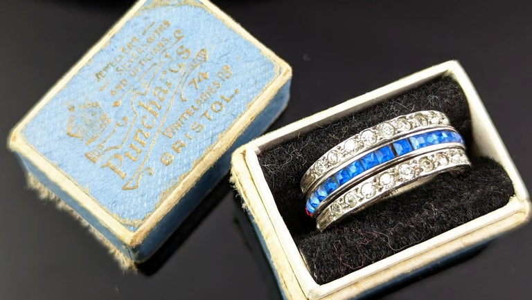 Vintage Art Deco Paste Eternity Ring, Day to Night, Flippable For Sale ...