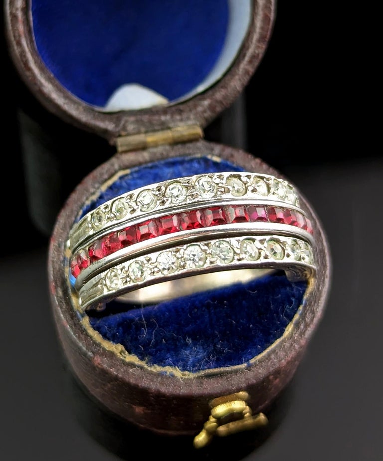 Vintage Art Deco Paste Eternity Ring, Day to Night, Flippable For Sale ...