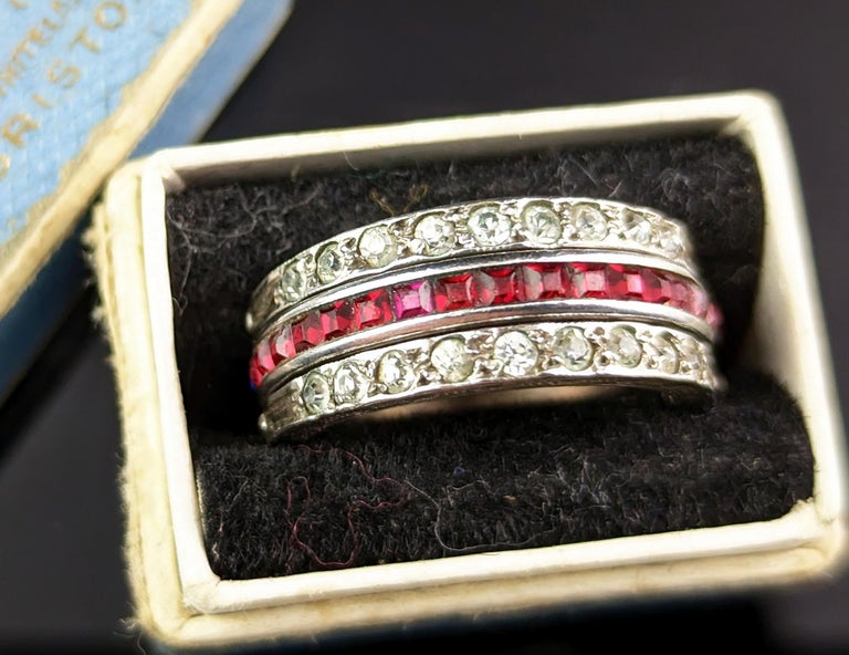 Vintage Art Deco Paste Eternity Ring, Day to Night, Flippable For Sale ...