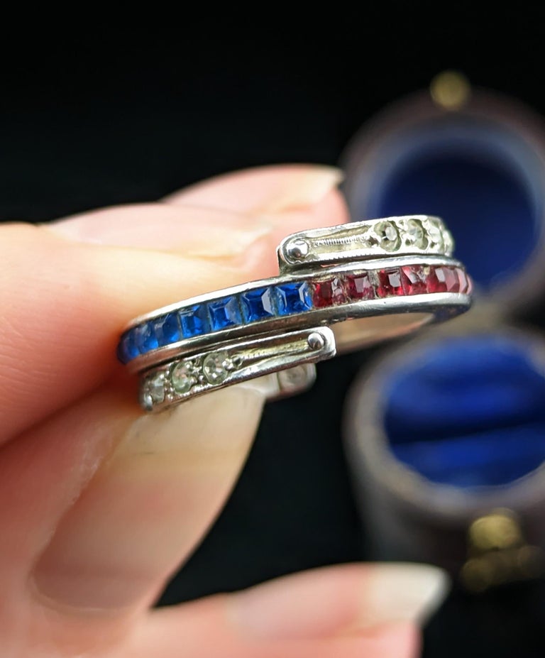 Vintage Art Deco Paste Eternity Ring, Day to Night, Flippable For Sale ...
