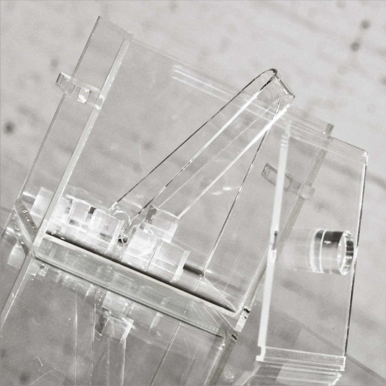 Vintage Art Deco Revival Square Lucite Ice Bucket and Tongs For Sale at ...