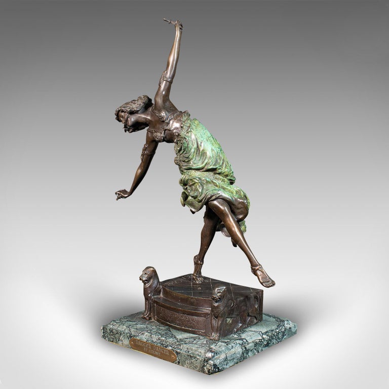 Vintage Art Deco Revival Statue, French, Bronze, Marble, Figure, After ...
