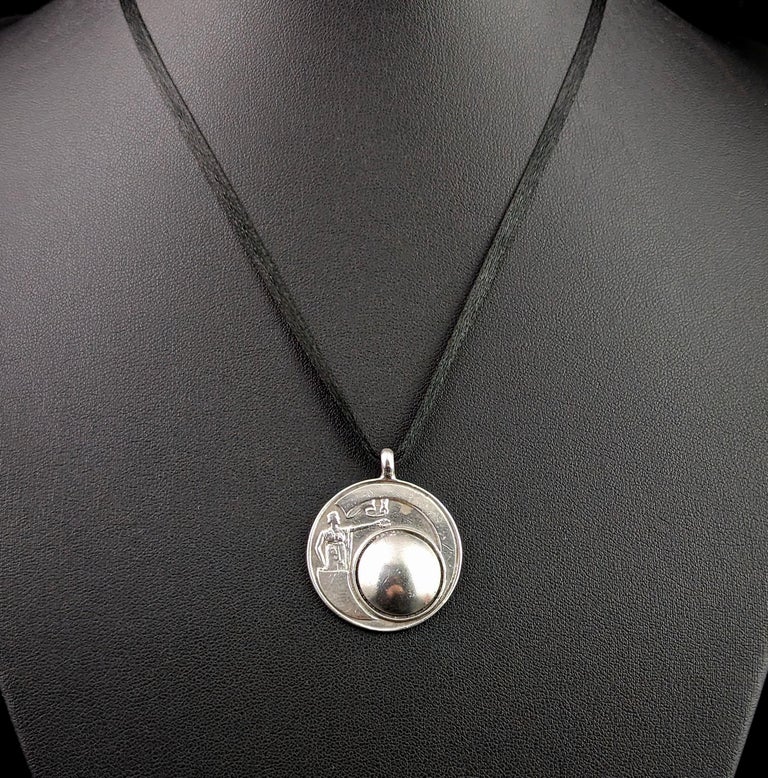Vintage Art Deco Silver Fob Pendant, Cynthia Dare For Sale at 1stDibs